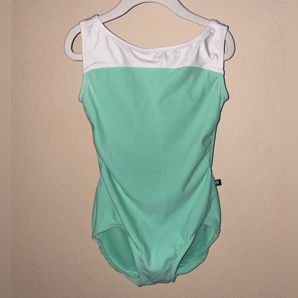 Tops | Luckyleo Mint Green And White Phoenix Style Leotard Axs | Poshmark